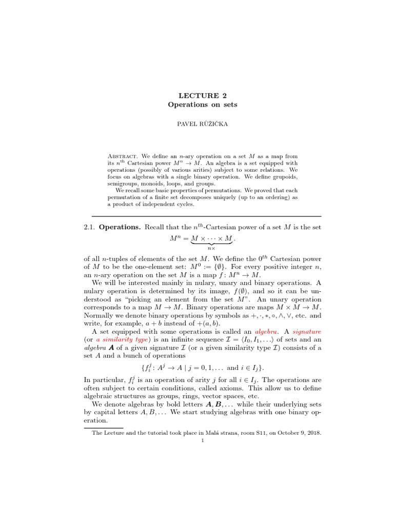 Lecture 2 Pdf Group Mathematics Permutation