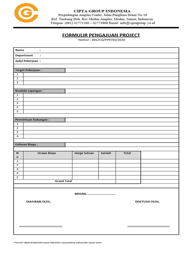 FPP (Formulir Pengajuan Project) | PDF | Karier & Perkembangan | Bisnis