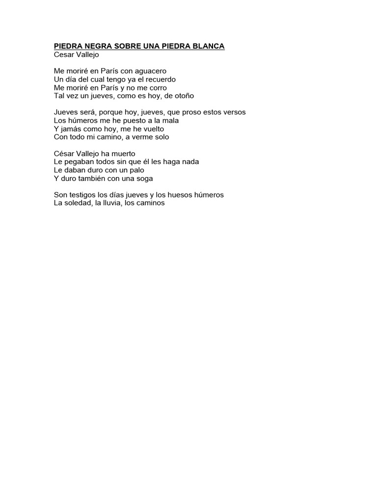 Piedra Negra Sobre Una Piedra Blanca | PDF