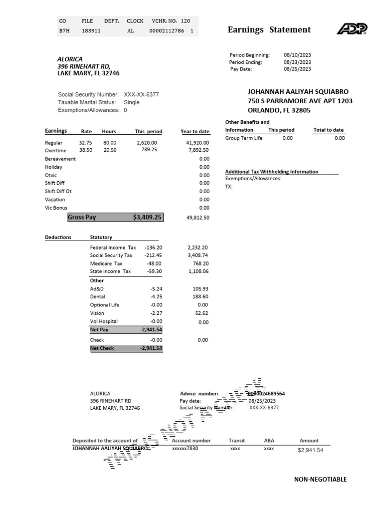 Johannah Stub 1 | PDF | Social Security (United States) | Income Tax In ...