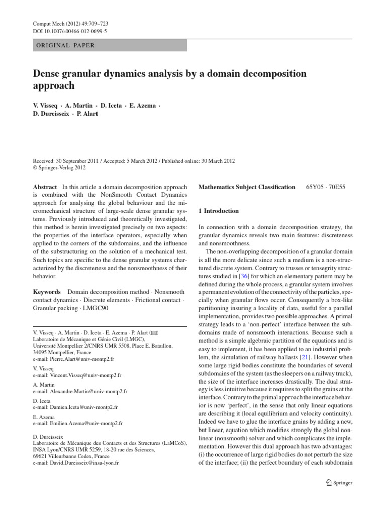 03 Dense Granular Dynamics Analysis by A Domain Decomposition Approach | PDF | Stress (Mechanics ...