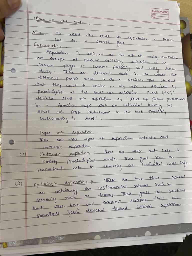 Level of Aspiration Practical 5 | PDF