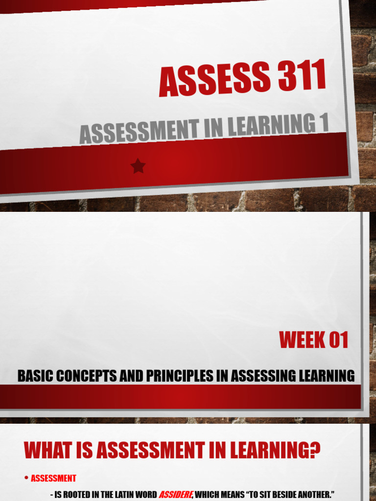 Assess 311 WEEK1 | PDF | Educational Assessment | Learning