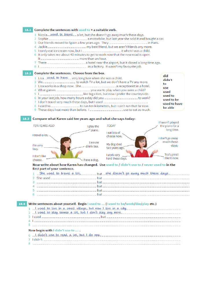 Used To Exercises | PDF