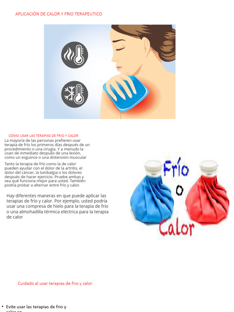 Aplicación de Calor y Frio Terapeutico | PDF | Agua | Medicina CLINICA