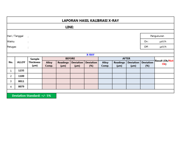 Laporan Kalibrasi X-Ray 56AMXN | PDF