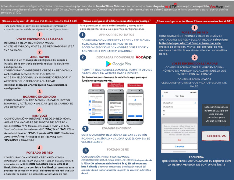 Configuración APN IMS para VoLTE | PDF | Subsistema multimedia IP | Lte ...