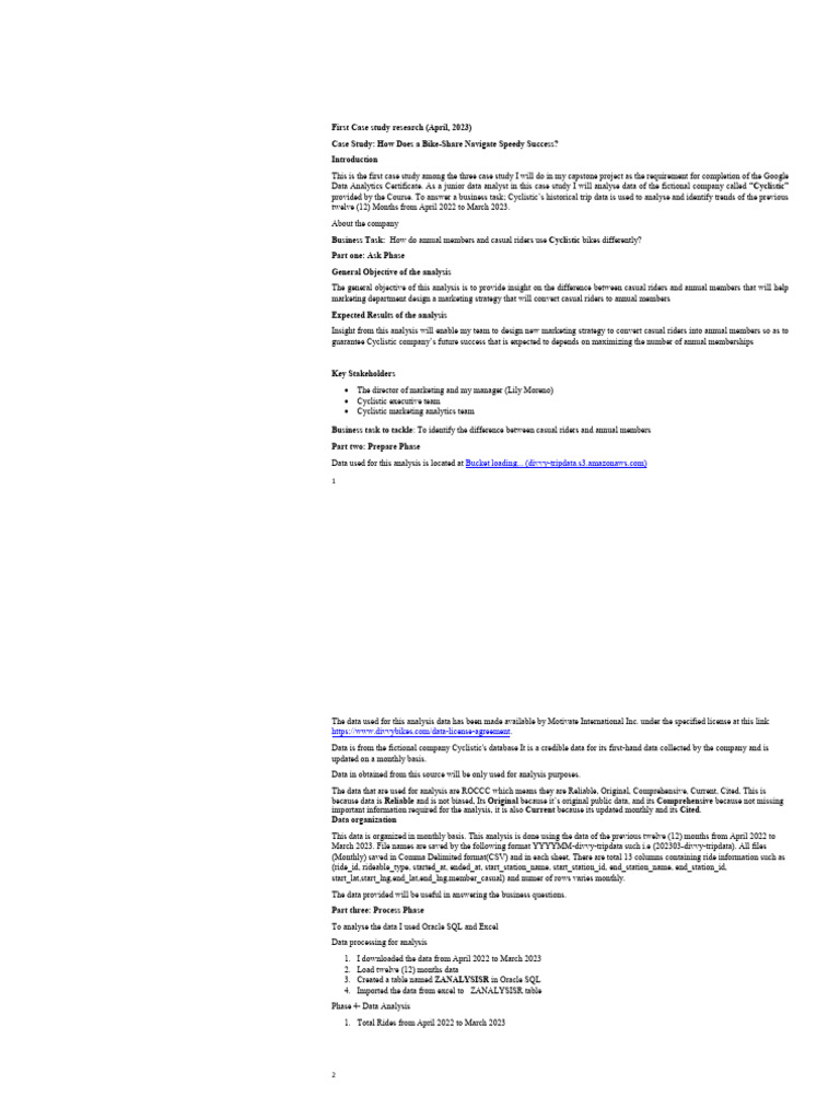 Case Study - How Does A Bike-Share Navigate Speedy Success - Gloria Busungu | Download Free PDF ...