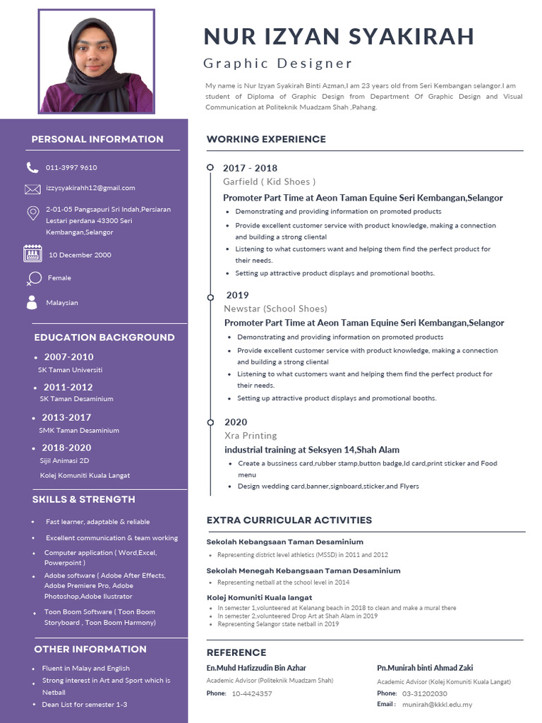 Nur Izyan Syakirah Binti Azman (19DRG21F2007) | PDF | Computing | Graphic Design