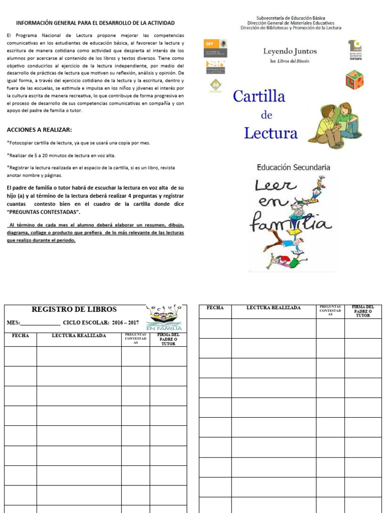 Cartilla de Lectura | PDF | Educación primaria | Comunicación humana