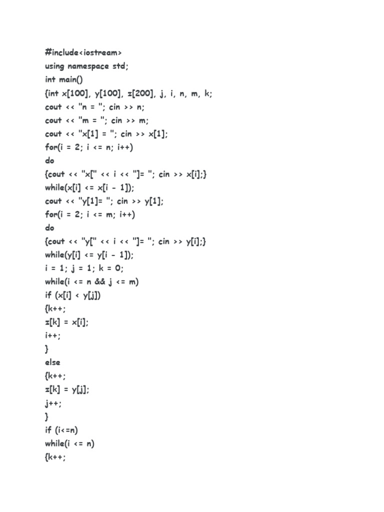 ALOMAN MARIA - Interclasarea A Doi Vectori | PDF | Namespace | Computer Programming