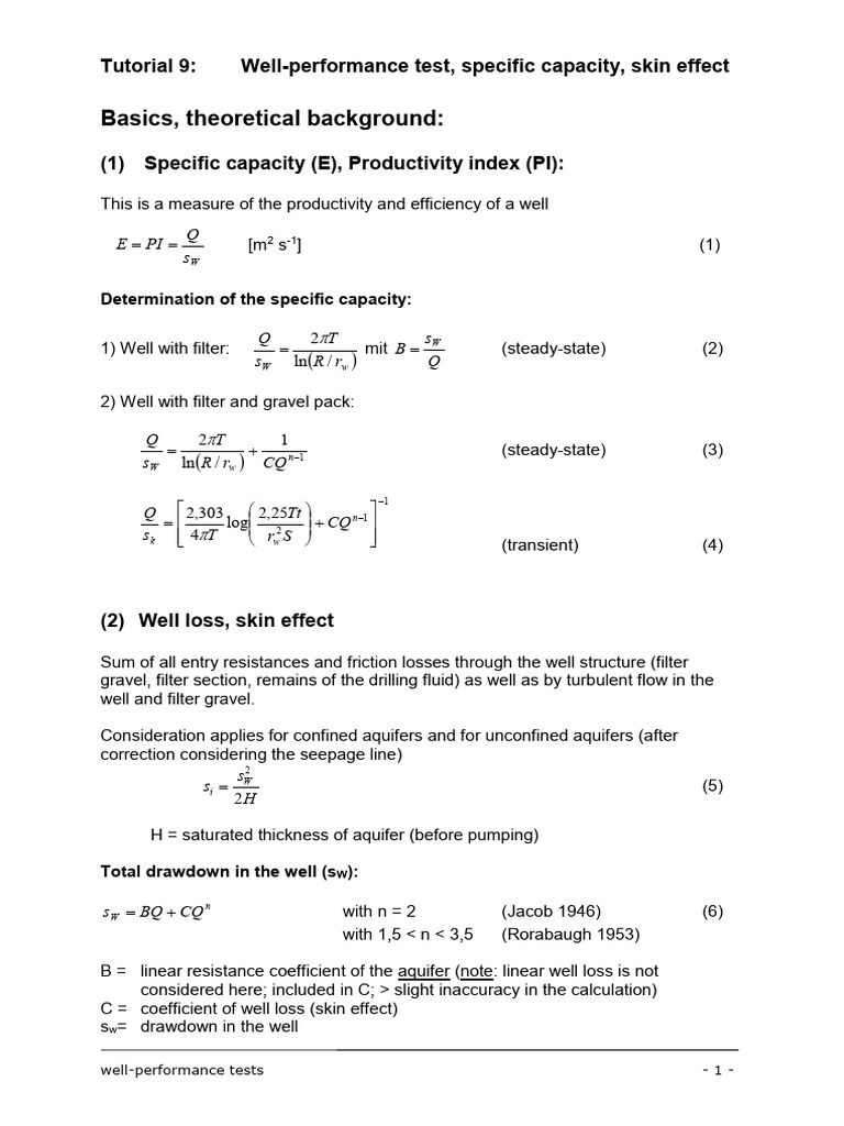 Tutorial 9 - Step-Drawdown Test | PDF