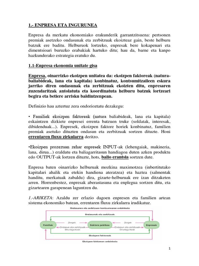 1.-Enpresa Eta Ingurunea | PDF