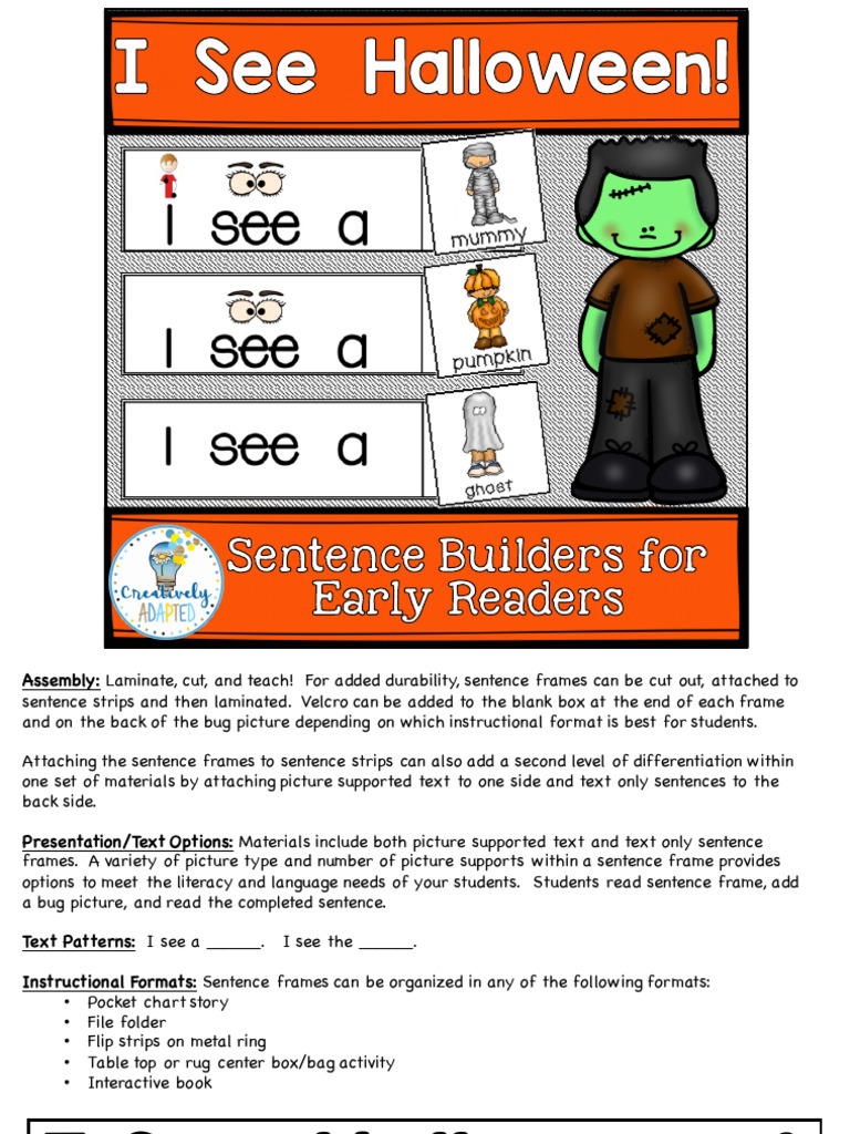 FREEBIESENTENCEBUILDERSHalloweenK2SPEDELL 1 | PDF | Computing | Human ...