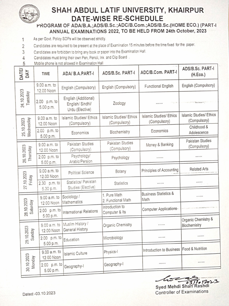 Time Table 2022 1 | PDF