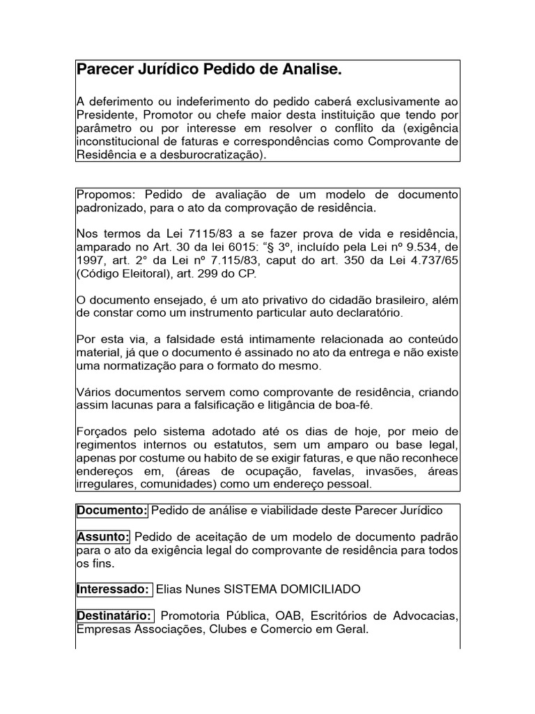 Proposta de Documento Padrão de Residência | PDF | Administração ...