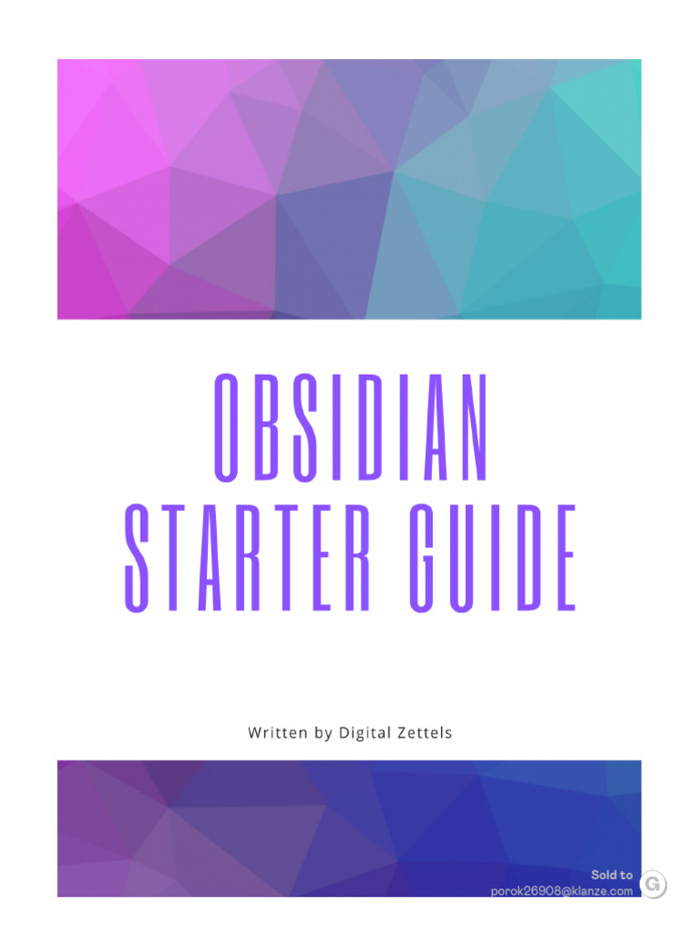 Obsidian Starter Kit | PDF