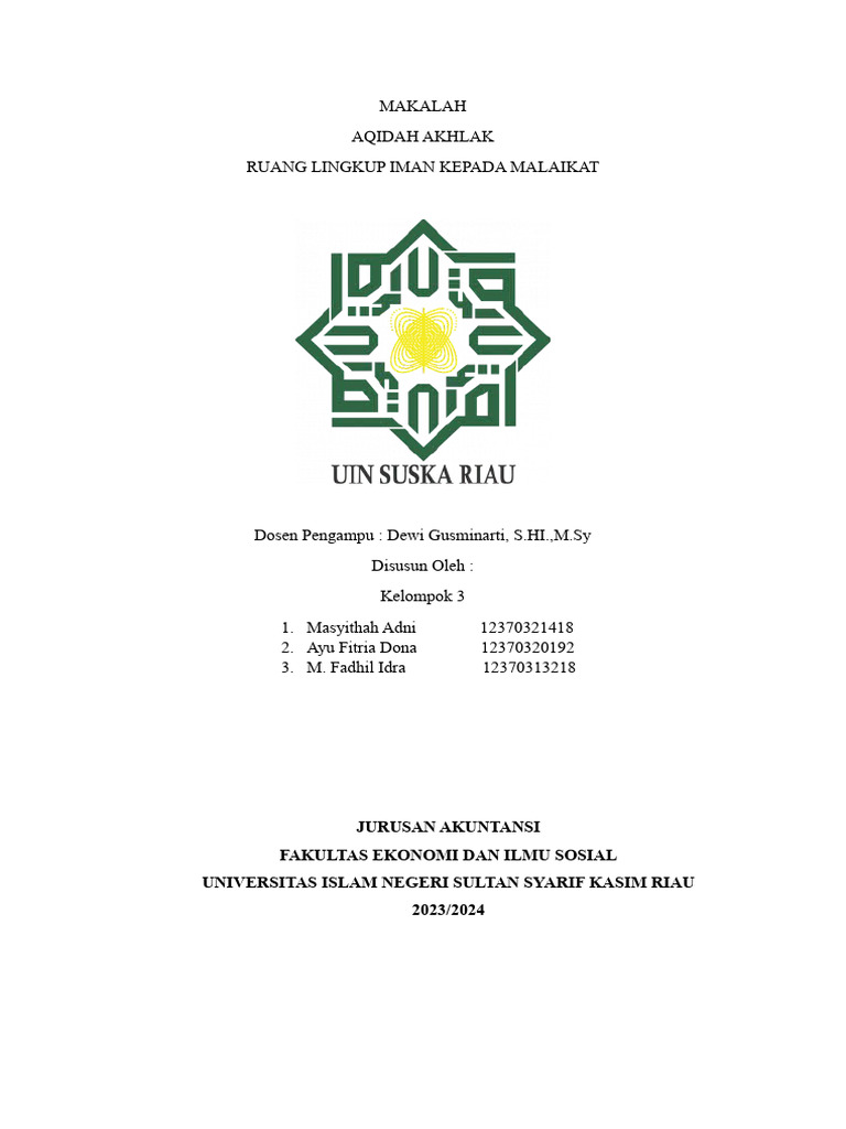Makalah Aqidah Akhlak - Kelompok 3 | PDF