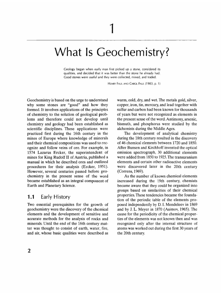 Geochemistry Chapter 1 | PDF