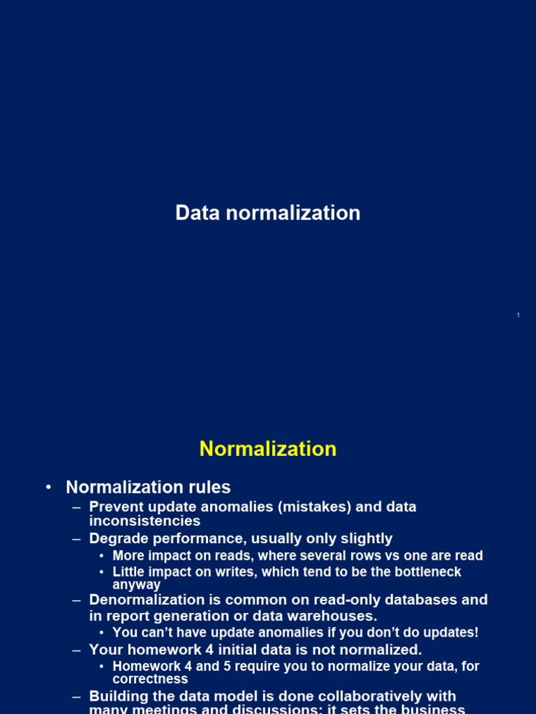 Student Lecture Notes On Normalization | PDF | Relational Database ...