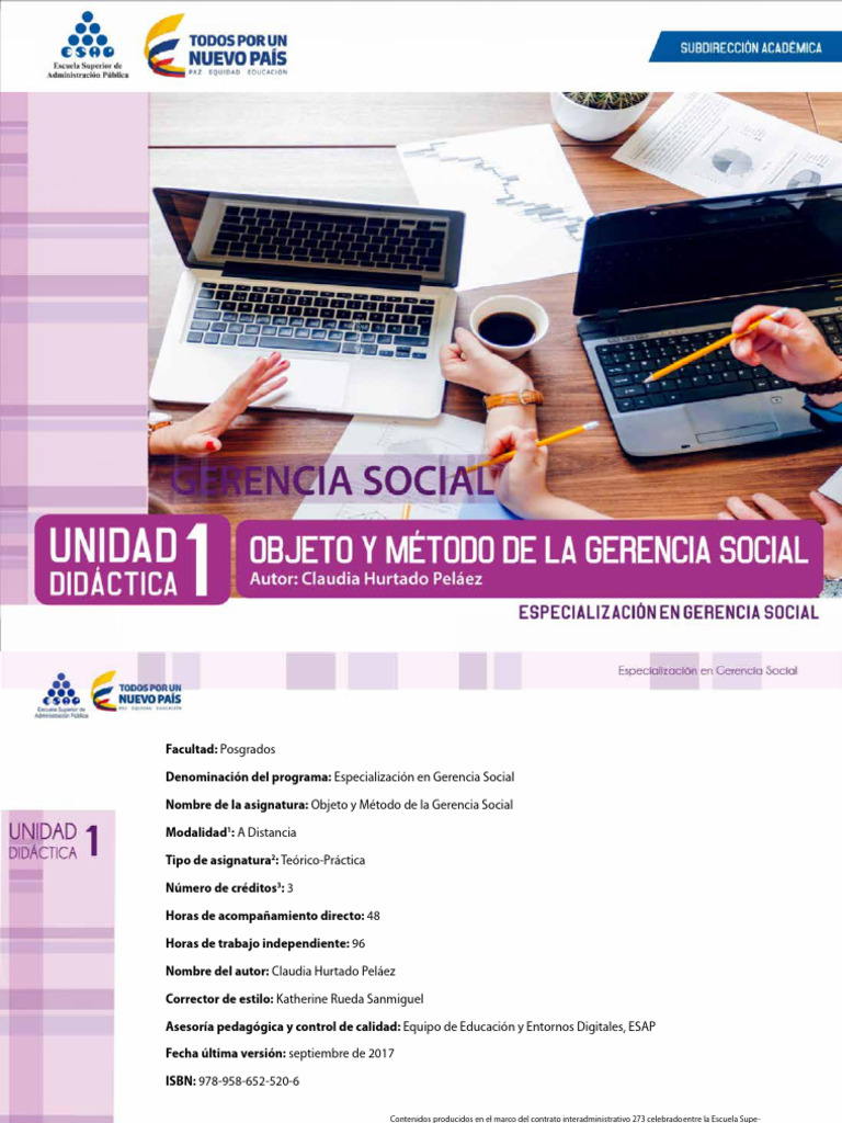 EGS Curso4 Objeto-y-Metodo DeLa Gerencia Social U1 CE 0001 | PDF
