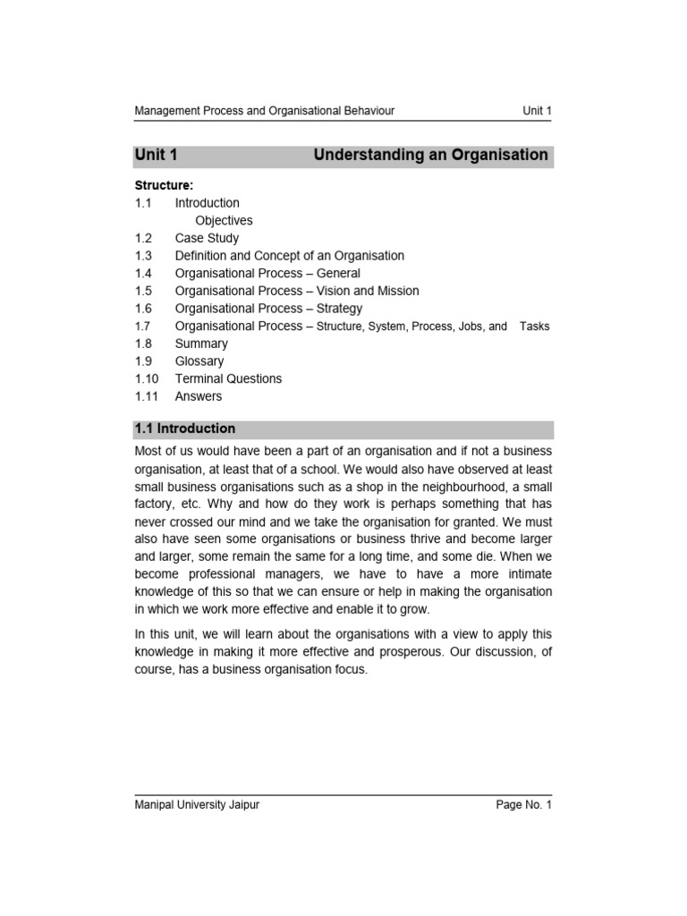 Management Process and Organisational Behaviour | PDF | System ...