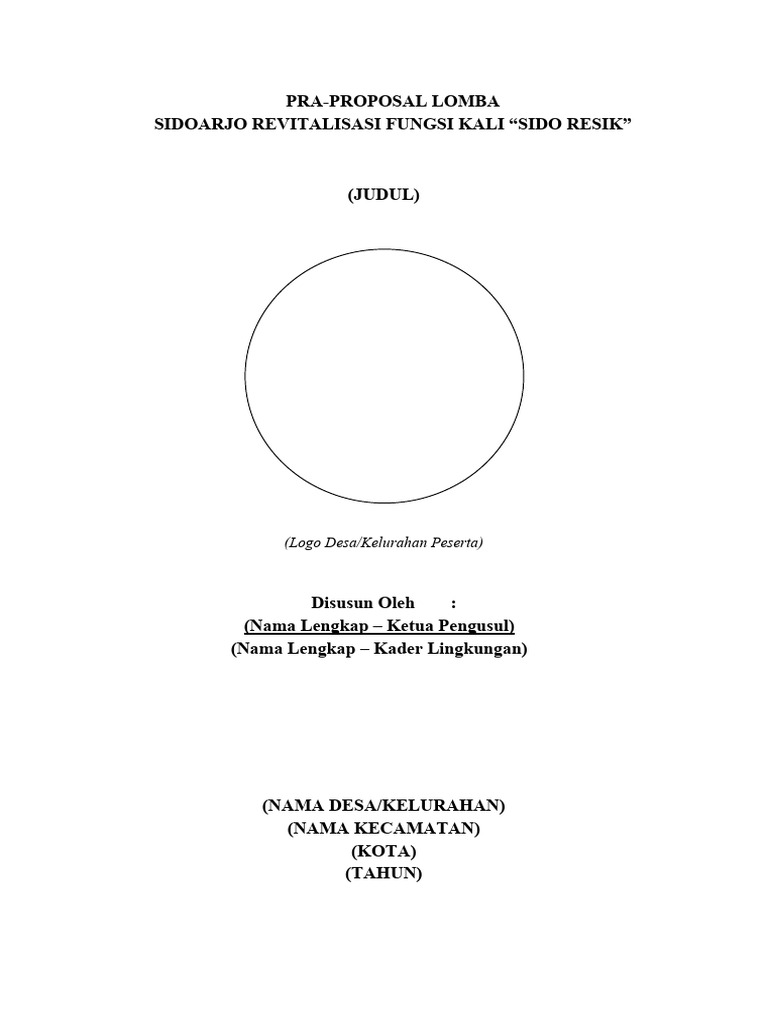 Format Pra-Proposal, Sido Resik 2023 | PDF | Seni