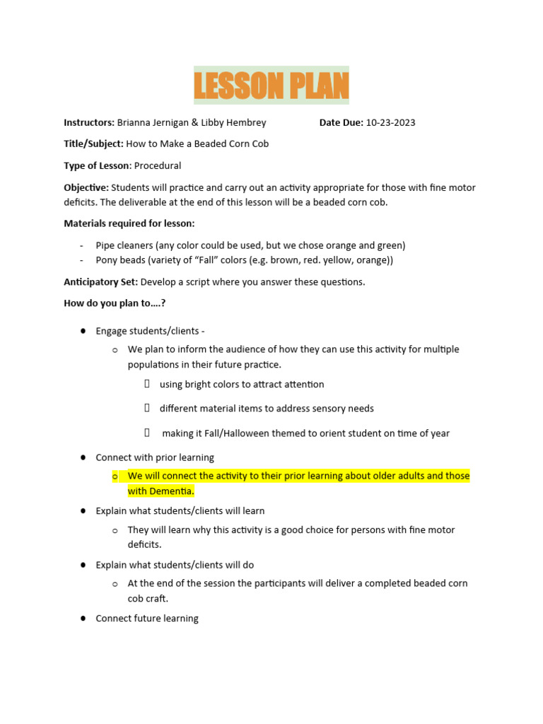 Unit One Lesson Plan | Download Free PDF | Lesson Plan | Human ...