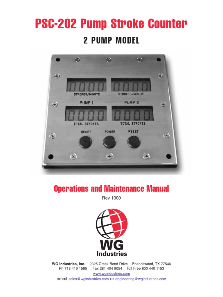 PSC-202 Pump Stroke Counter Manual | PDF | Switch | Screw