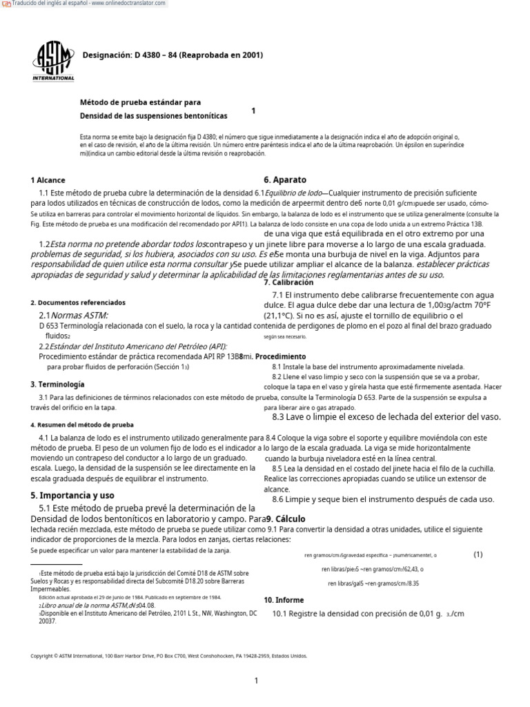 d4380 Astm Slurry PDF Free - En.es | PDF | Balanza | Densidad
