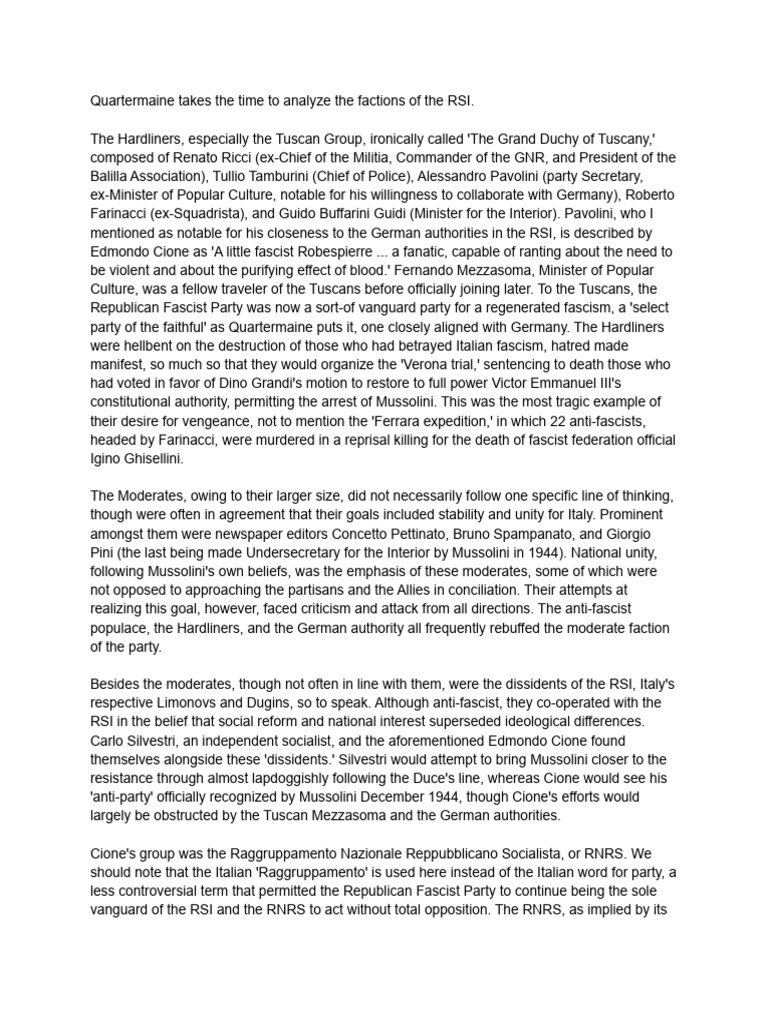 Notes On Mussolini | PDF | Benito Mussolini | Fascism