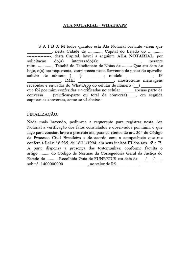 Ata Notarial - Whatsapp | PDF