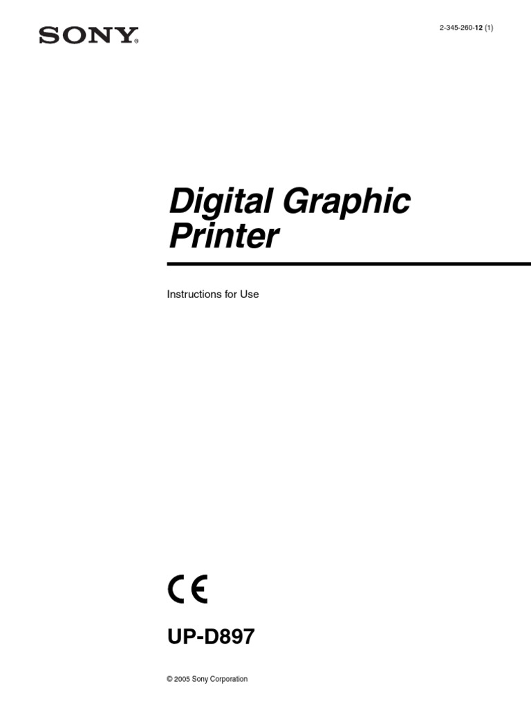 Sony UP-D897 Printer User Guide | PDF | Electromagnetic Interference | Hertz