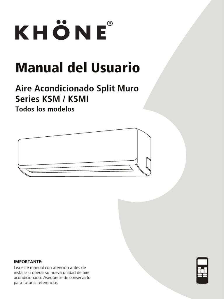 Manual Equipo Aire Acondicionado Khone 203264M | PDF | Aire acondicionado | Temperatura