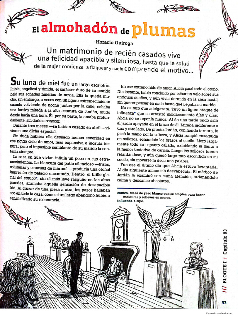 Horacio Quiroga - El Almohadón de Plumas. Cuento Fantástico | PDF