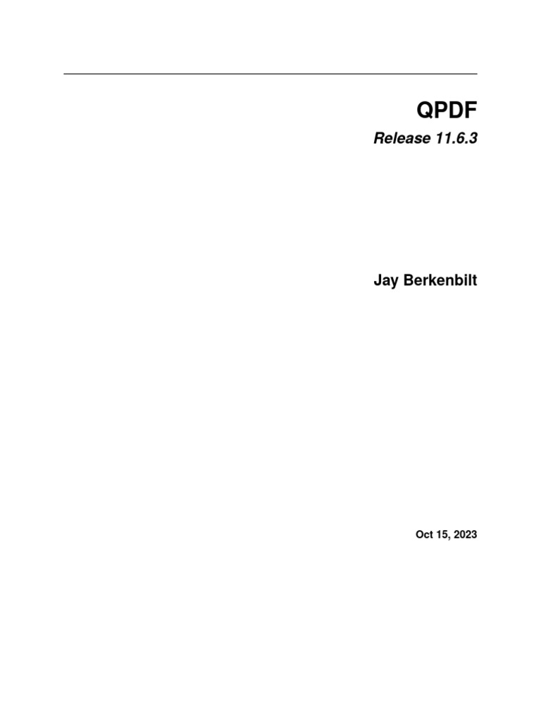 QPDF Readthedocs Io en Stable | PDF | Library (Computing) | Command Line Interface