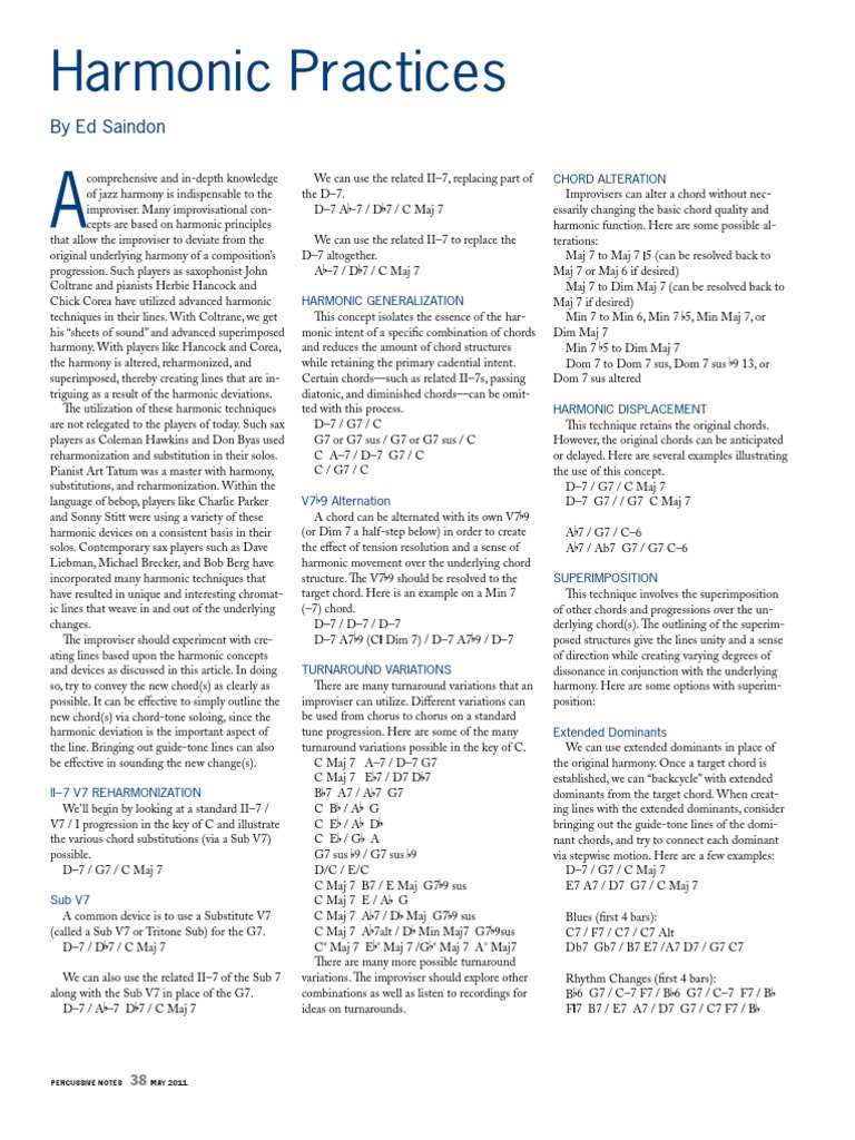 Harmonic Practices | PDF | Harmony | Music Theory