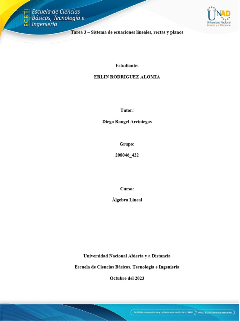 Tarea3 422 Carlos Lozano. E | PDF | Álgebra lineal | Determinante