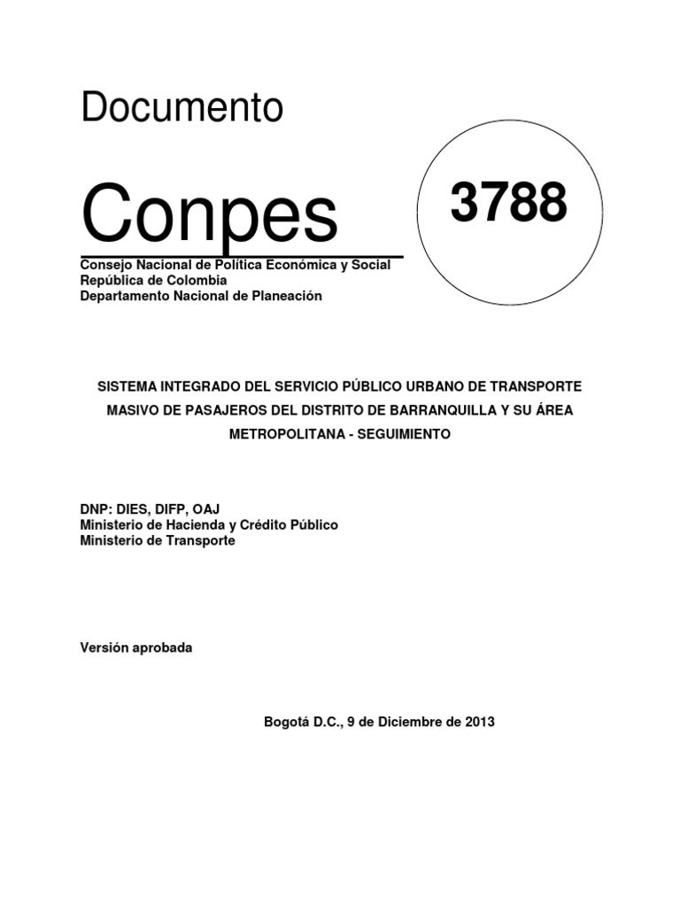 Conpes 3788 | PDF | Transporte | Economias