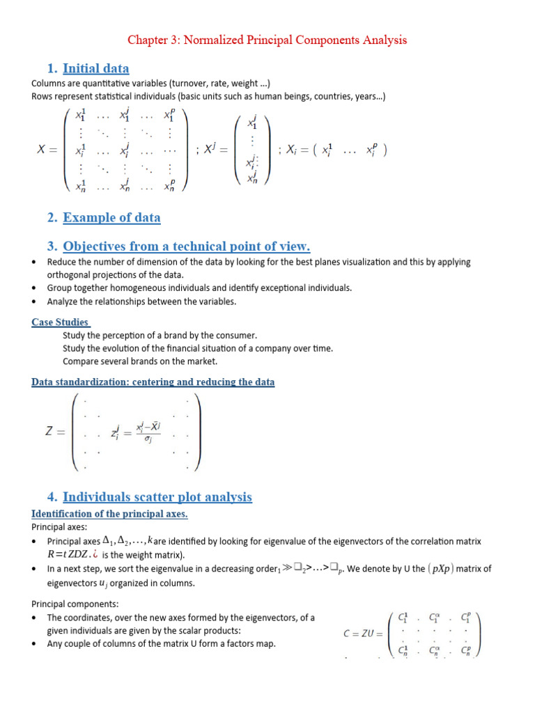 Chapter 3 Normalized Principal Components Analysis | PDF | Principal Component Analysis ...