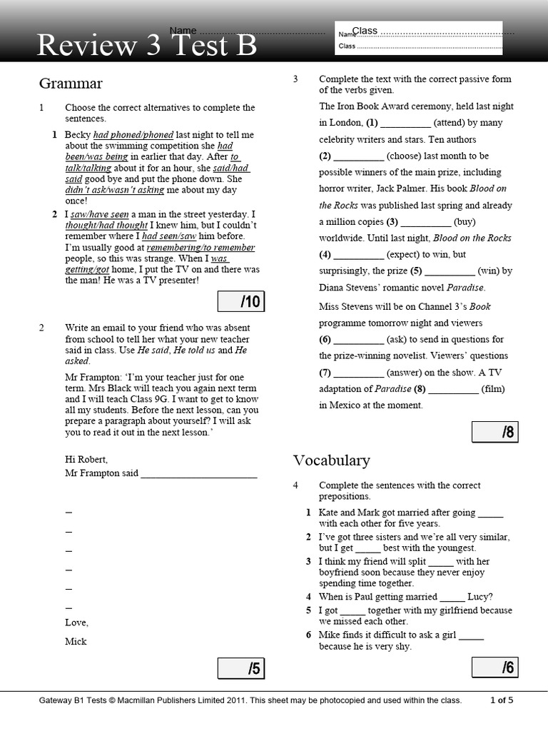 Gateway Review 3B | PDF