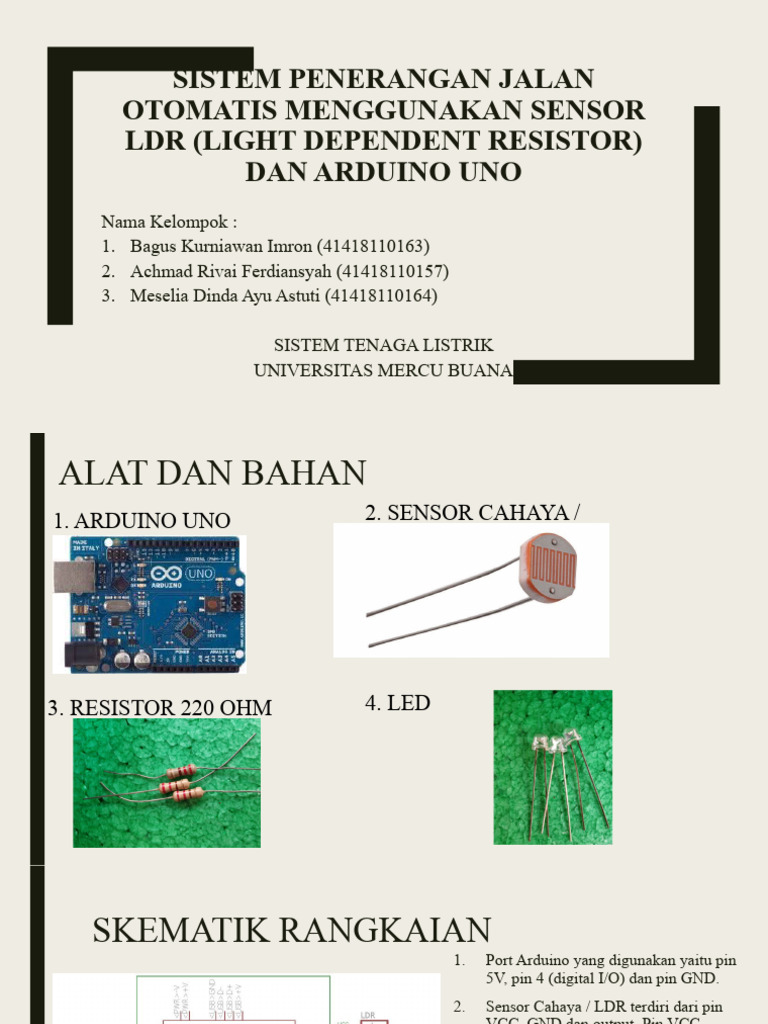 Sistem Penerangan Jalan Otomatis Menggunakan Sensor LDR | PDF Sistem Penerangan Jalan Otomatis Menggunakan Sensor LDR | PDF