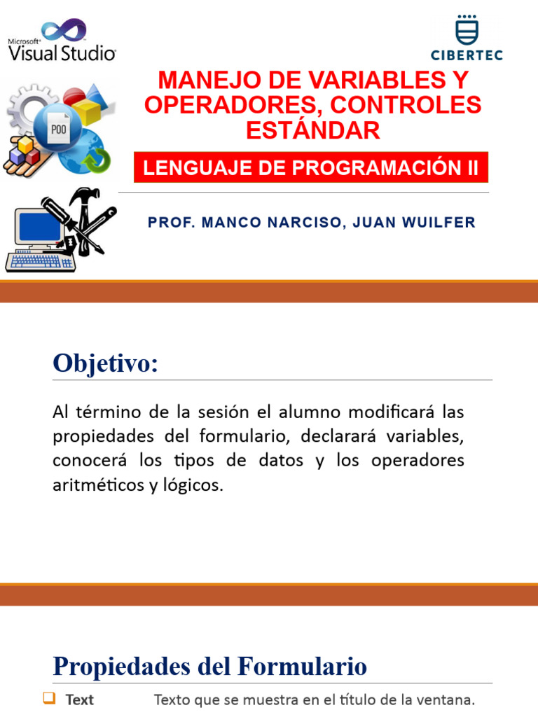 Tema 1 Manejo De Variables Y Operadores Pdf
