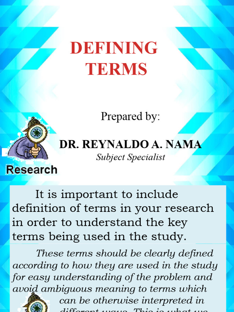 Defining Terms | PDF