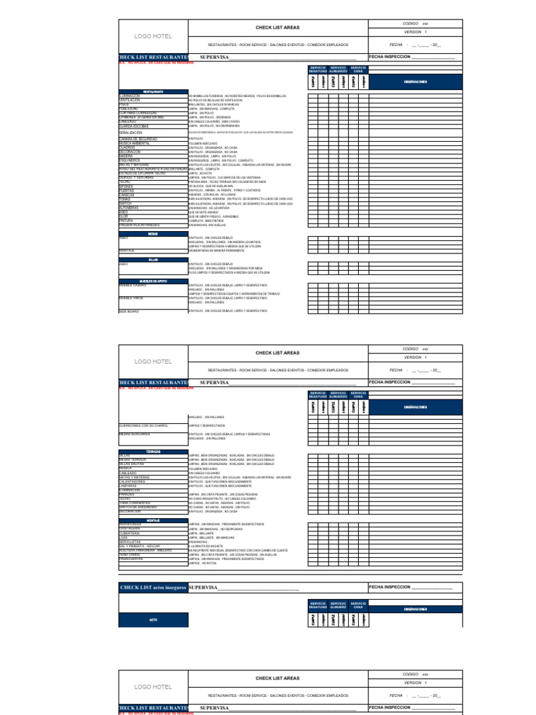 3a. Check List Restaurante | PDF