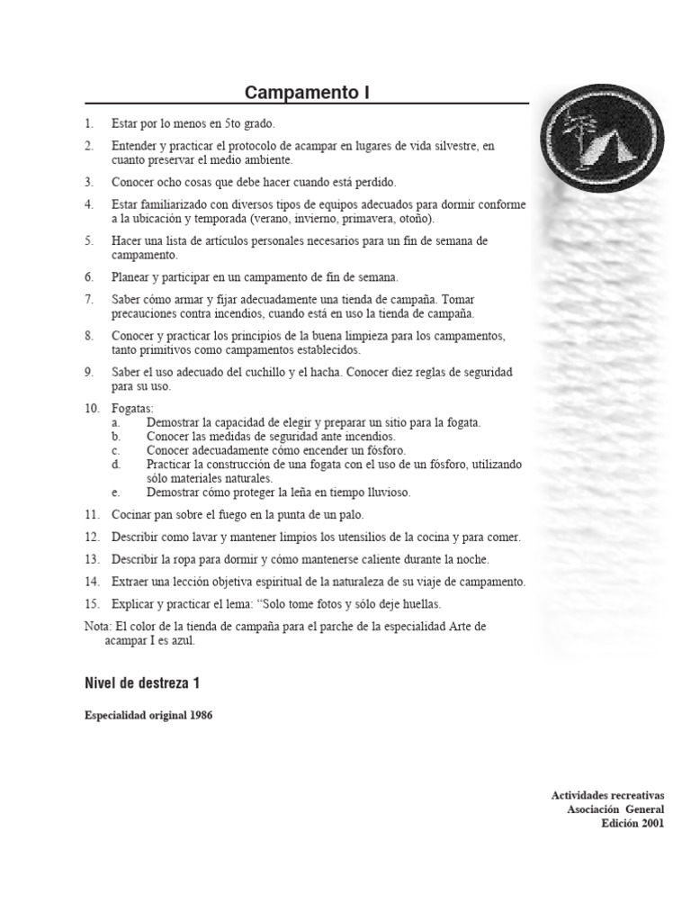 Guía de Campamento para Principiantes | PDF