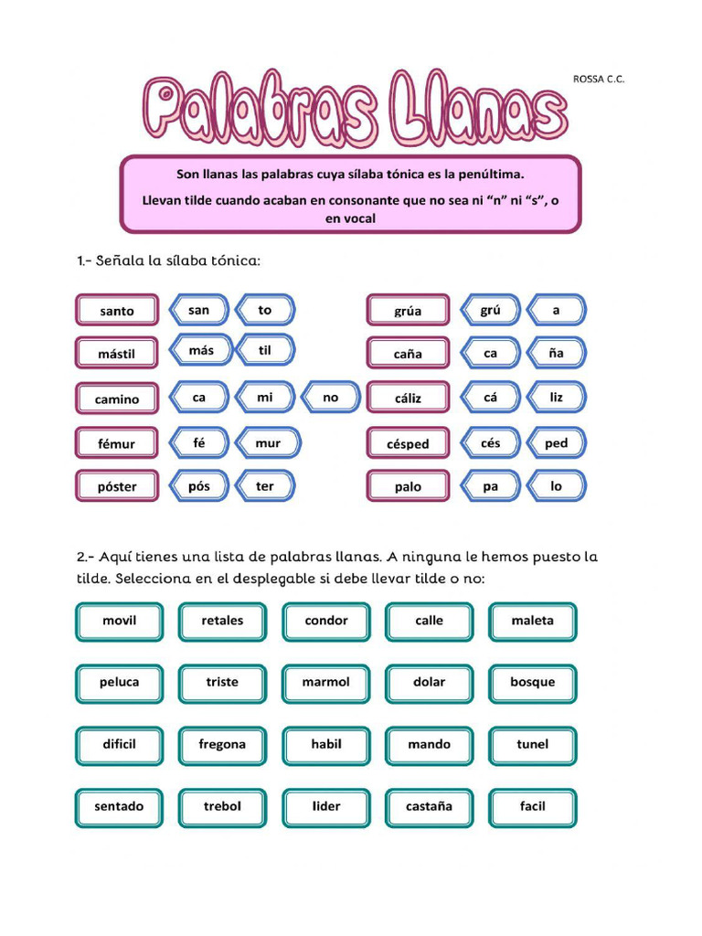 Palabras Llanas | PDF