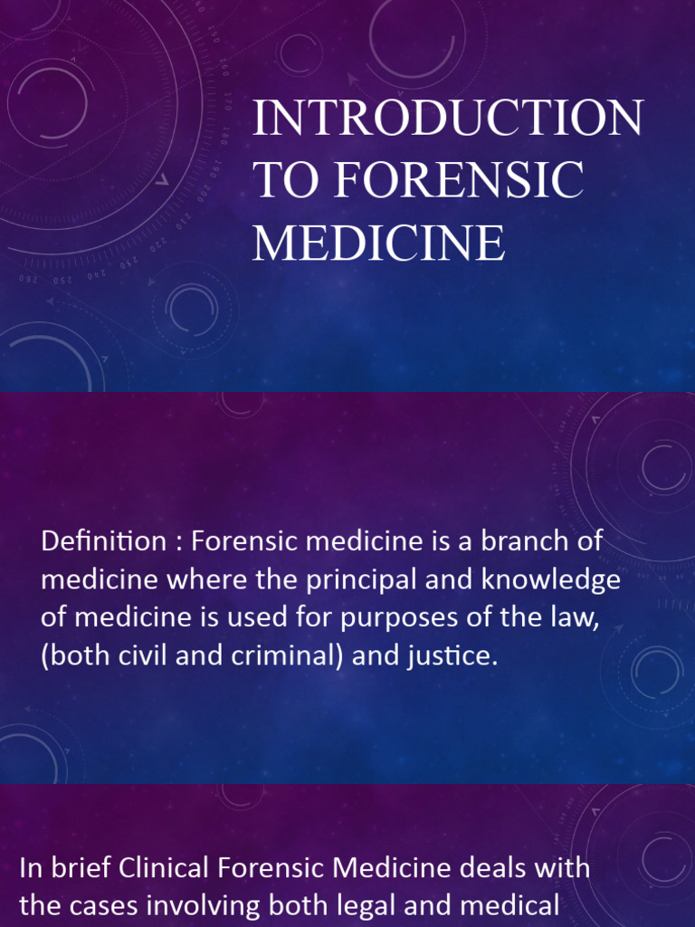 Introduction To Forensic Medicine | PDF | Autopsy | Forensic Science