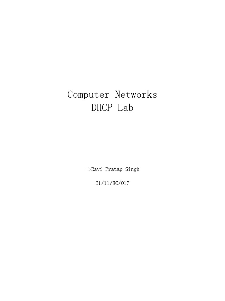 DHCP - Lab - Ravi - Pratap Singh | PDF | Ip Address | Transmission Control Protocol