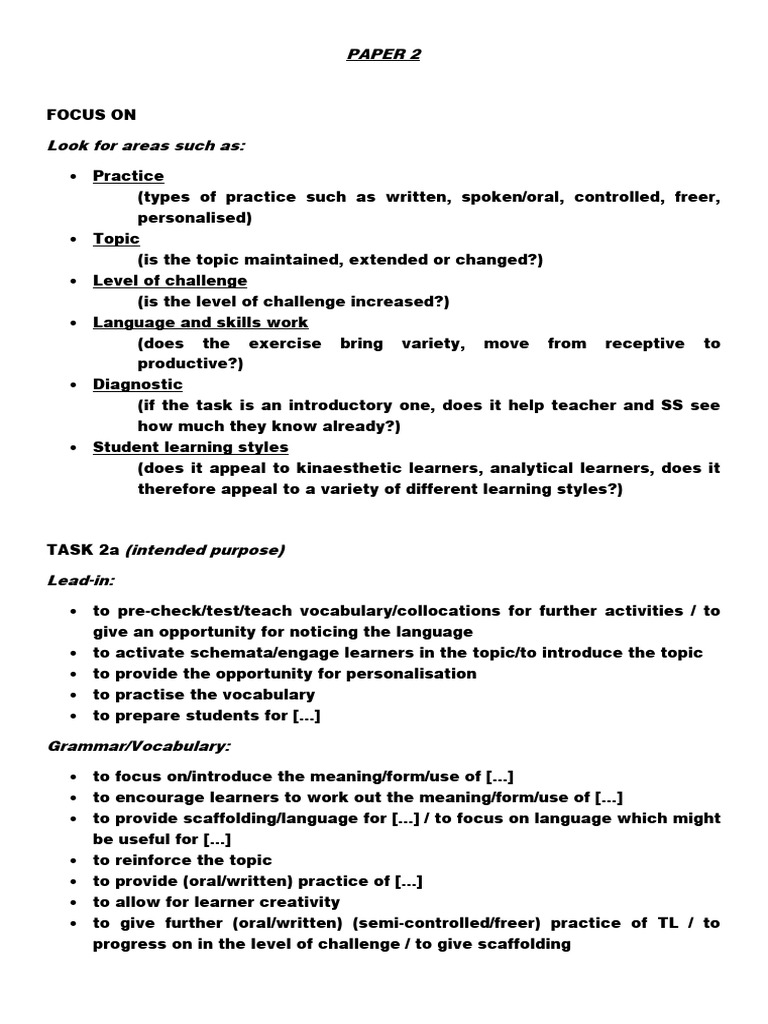 Paper 2 Task 2 (Course Materials) | PDF | Learning | Linguistics